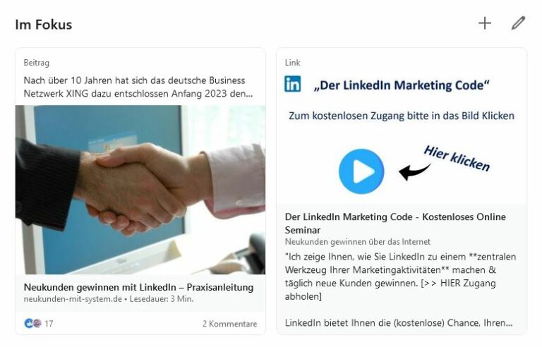 Linkedin Im Fokus Erstellen